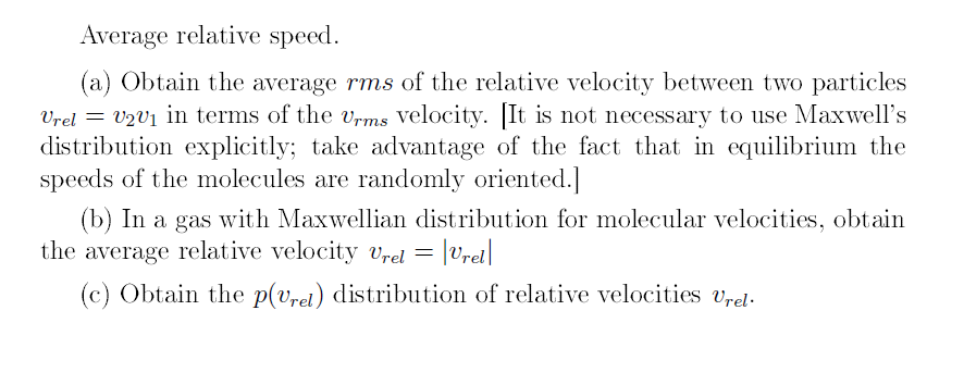 Solved Average relative speed. (a) Obtain the average of | Chegg.com