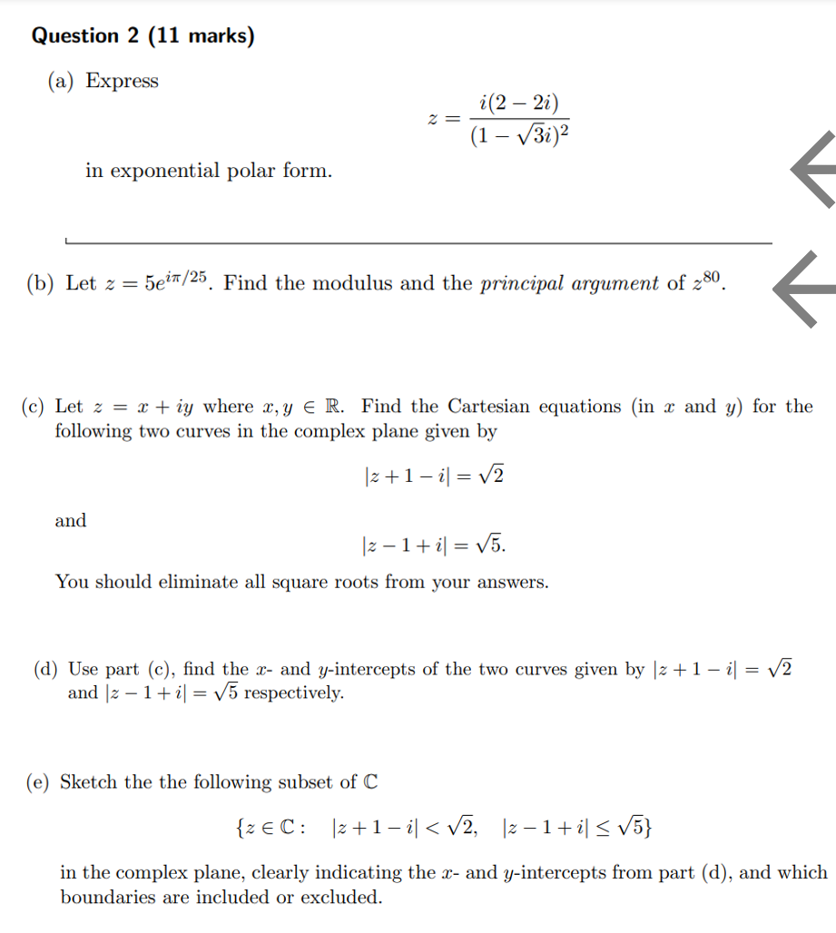 Solved (a) Express z=(1−3i)2i(2−2i) in exponential polar | Chegg.com
