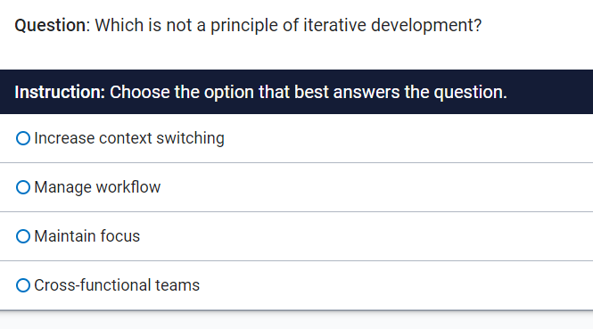 Solved Question: Which is not a principle of iterative | Chegg.com