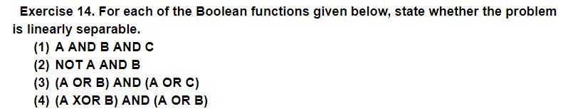 Solved Exercise 14. For each of the Boolean functions given | Chegg.com