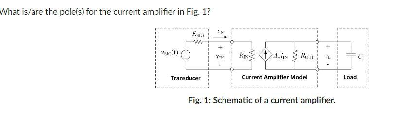Solved What is/are the pole(s) for the current amplifier in | Chegg.com