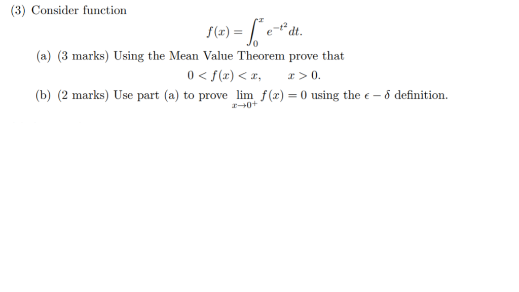Solved JO (3) Consider function f(x) = [*etºdt. (a) (3 | Chegg.com