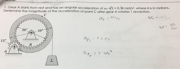 Solved Gear A starts from rest and has an angular | Chegg.com