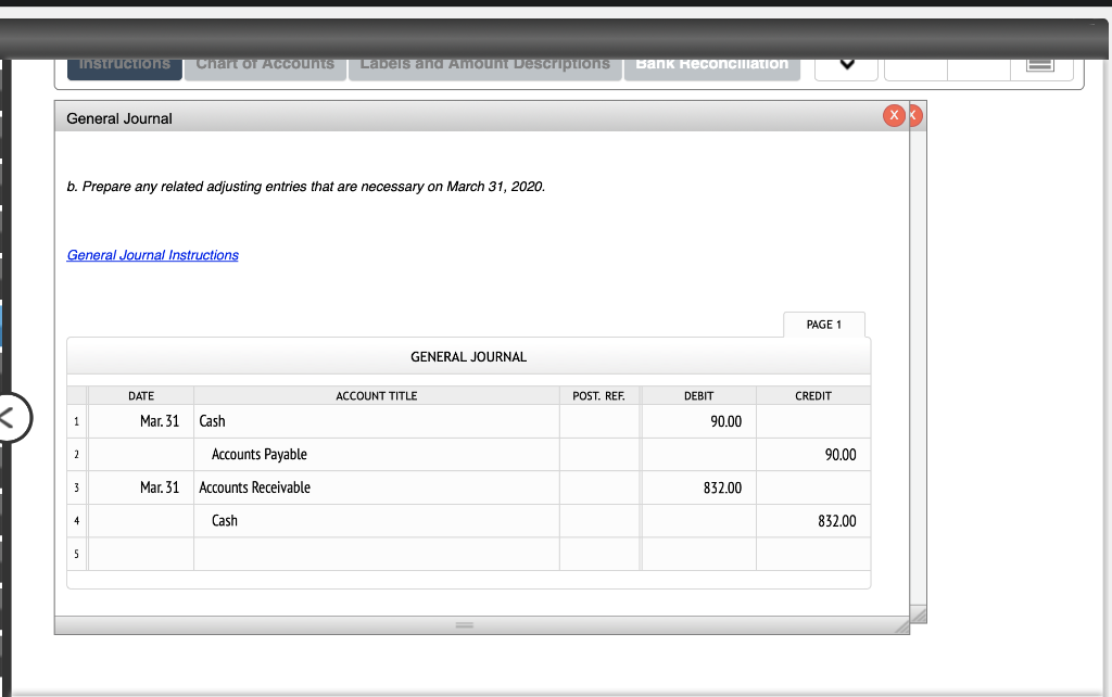 Solved Instructions Chart of Accounts Labels and Amount | Chegg.com