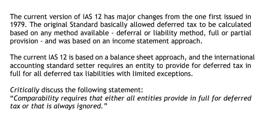 Solved The current version of IAS 12 has major changes from | Chegg.com