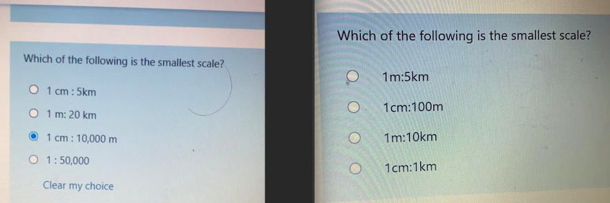 Solved Which of the following is the smallest scale? Which | Chegg.com