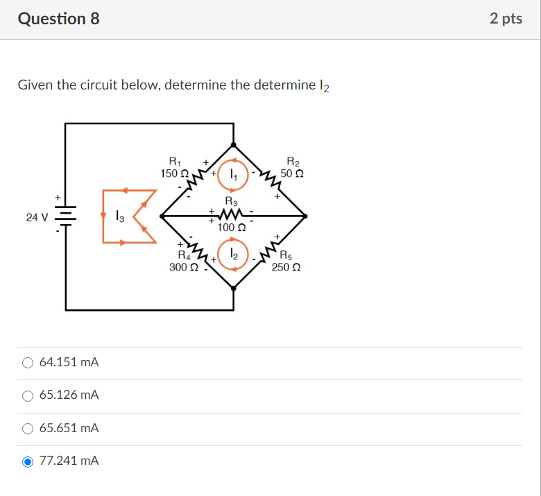 Solved Question 8 2 pts Given the circuit below, determine | Chegg.com Solved Question 8 2 pts Given the circuit below, determine | Chegg.com