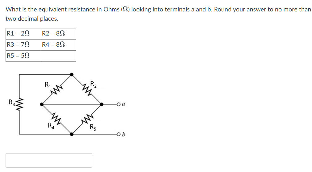 Solved What is the equivalent resistance in Ohms (Ω) looking | Chegg.com