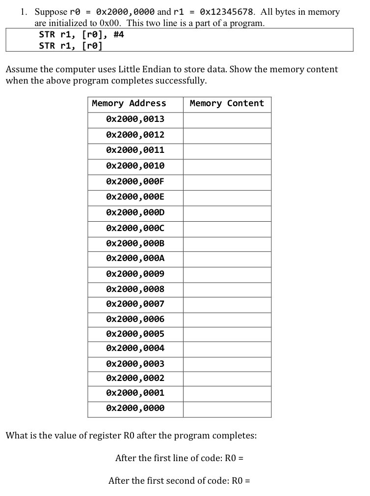 Solved are initialized to \( 0 ﻿x 00 \). ﻿This two line is a | Chegg.com