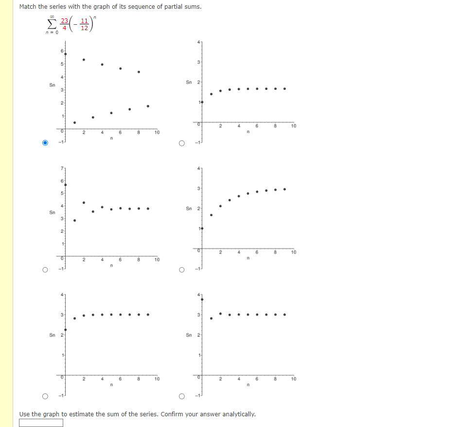 Solved Match the series with the graph of its sequence of | Chegg.com