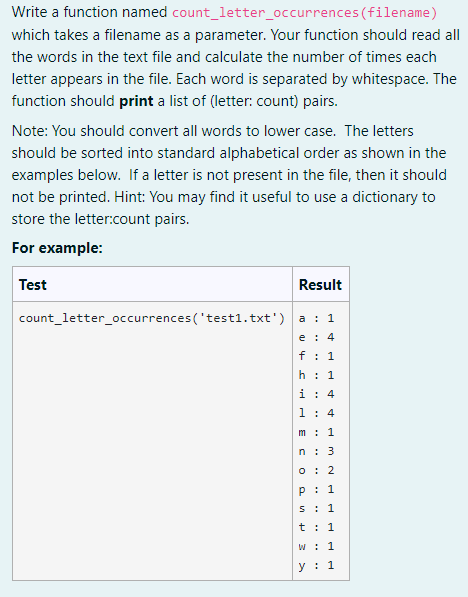 Solved Write a function named count_letter_occurrences | Chegg.com
