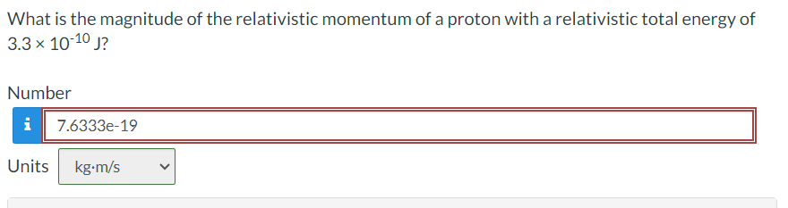 Solved What is the magnitude of the relativistic momentum of | Chegg.com