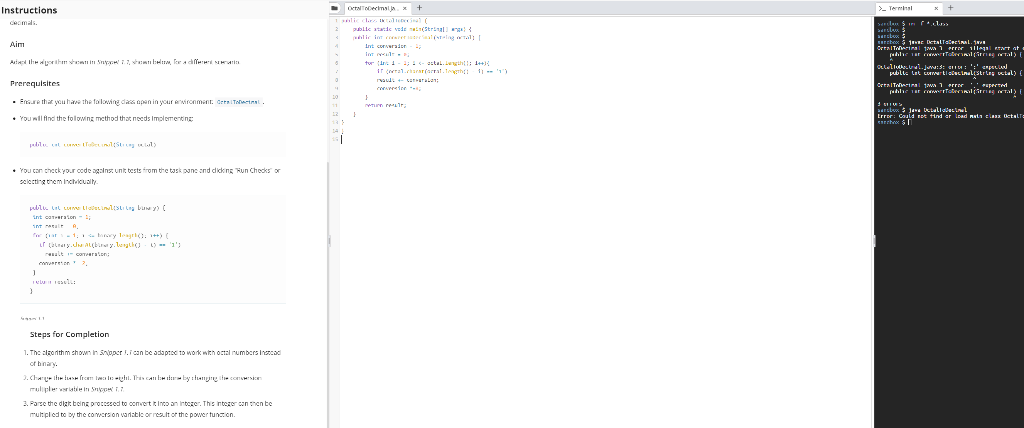 Aim Adapt the algorithm shown in Snippet 1.1, | Chegg.com