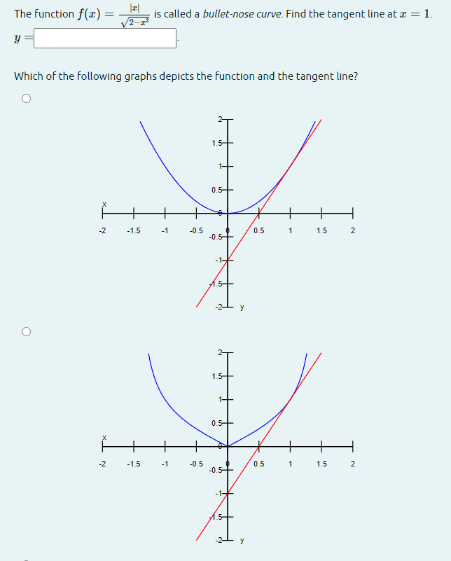 Solved The function f(x)=2−x2∣x∣ is called a bullet-nose | Chegg.com