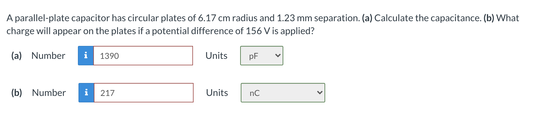 Solved A parallel-plate capacitor has circular plates of | Chegg.com