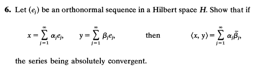 Solved 6. Let (ej) be an orthonormal sequence in a Hilbert | Chegg.com