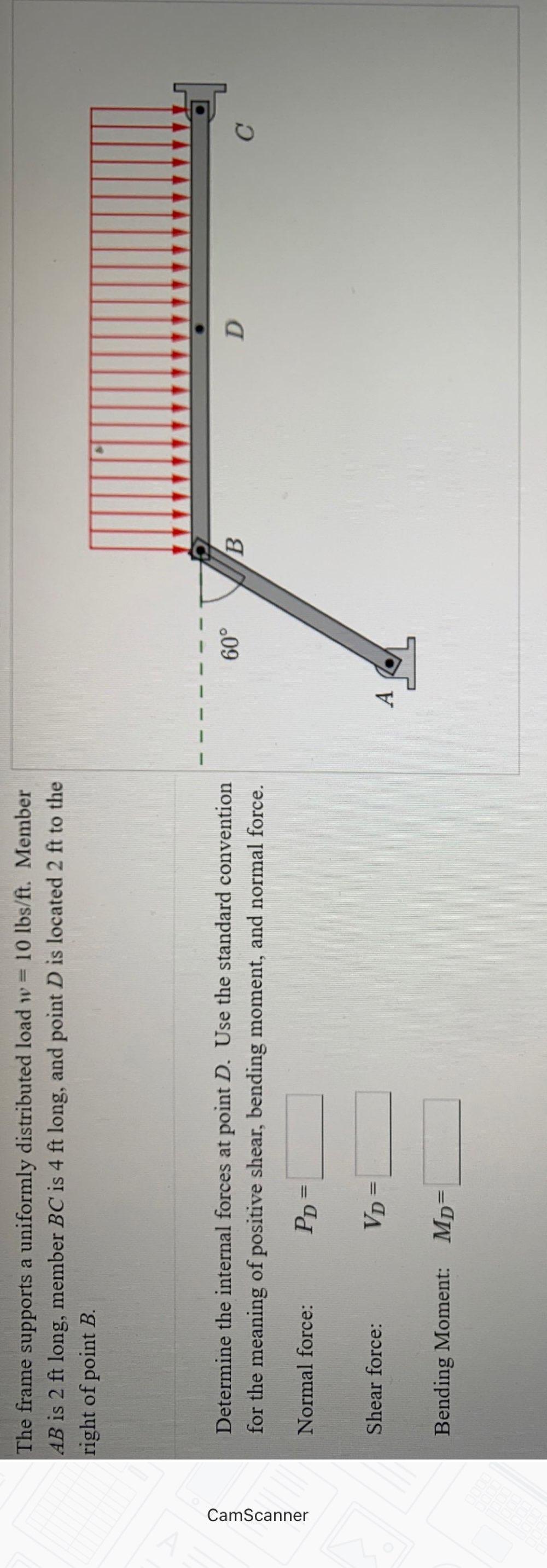 Solved The frame supports a uniformly distributed load w = | Chegg.com