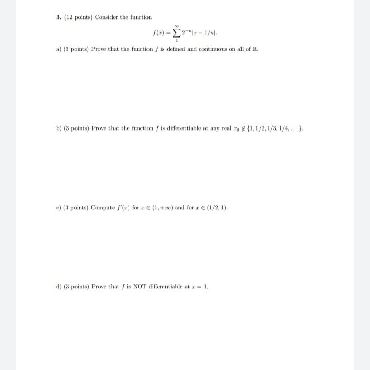 Solved 3 12 Points Consider The Function F X 2 1 1 1