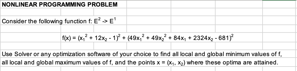 Solved Use Solver or any optimization software of your | Chegg.com