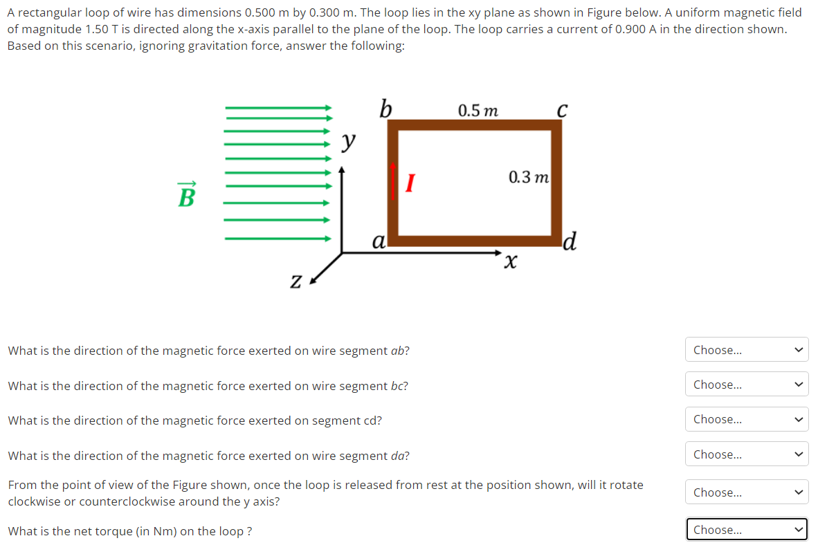 Solved A rectangular loop of wire has dimensions 0.500 m by | Chegg.com