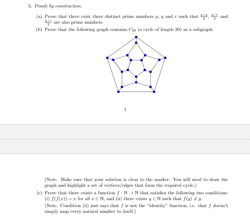 Solved 3. Proofs by construction. (a) Prove that there exist | Chegg.com