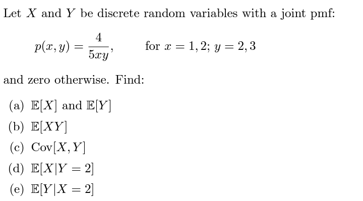 Solved Let X and Y be discrete random variables with a joint | Chegg.com