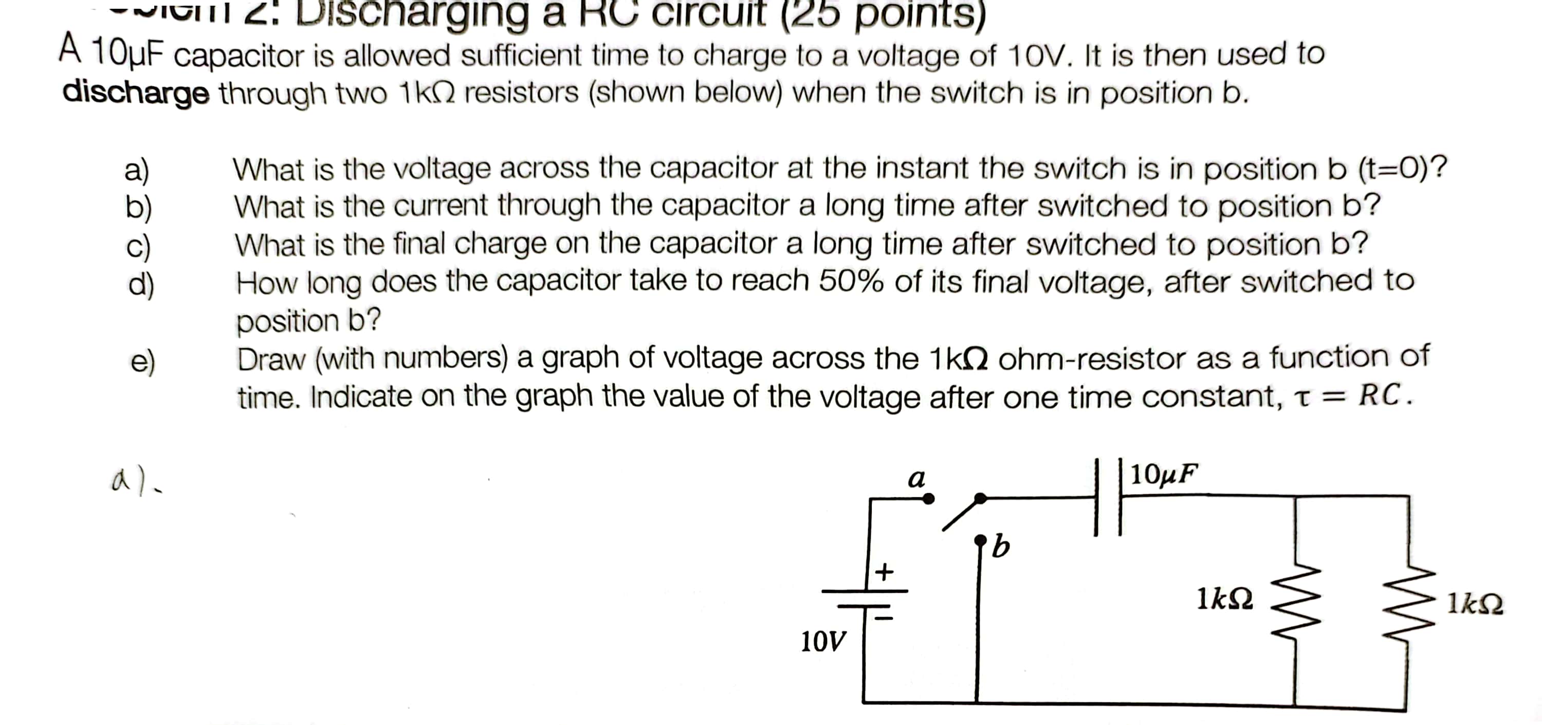 Solved A 10μF capacitor is allowed sufficient time to charge | Chegg.com