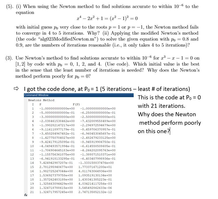 Solved (5). (i) When using the Newton method to find | Chegg.com