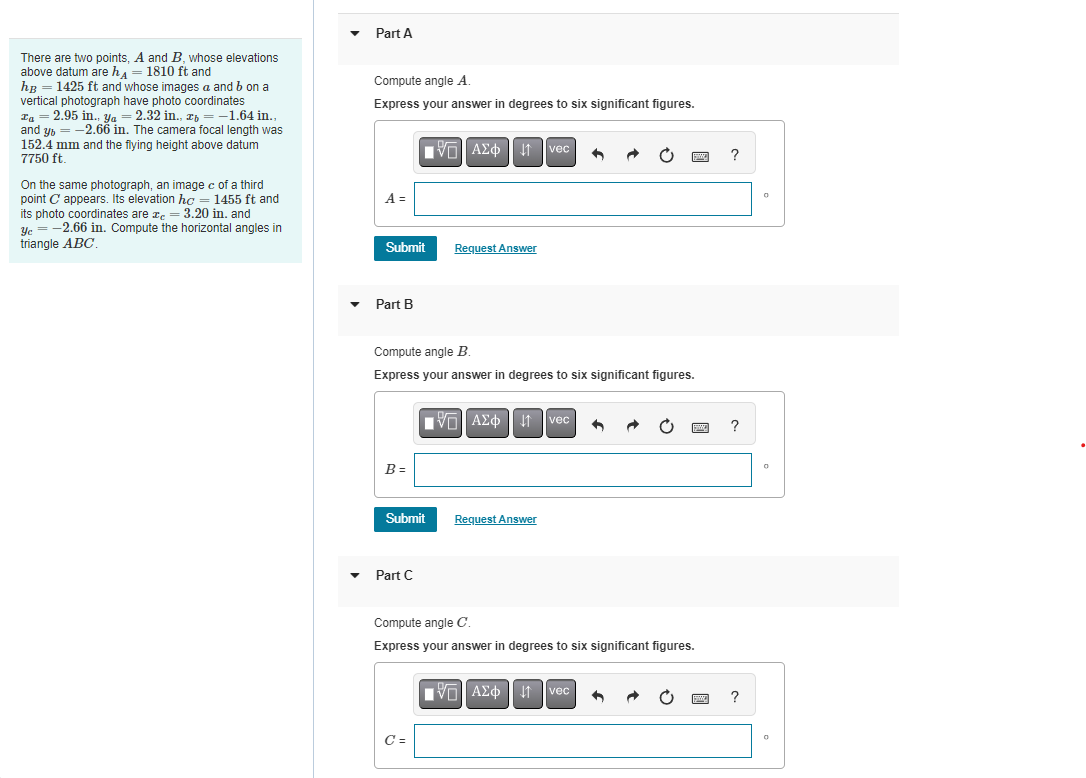 Solved There are two points, A and B, whose elevations above | Chegg.com