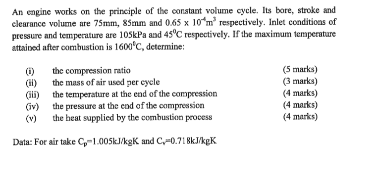 Solved An engine works on the principle of the constant | Chegg.com