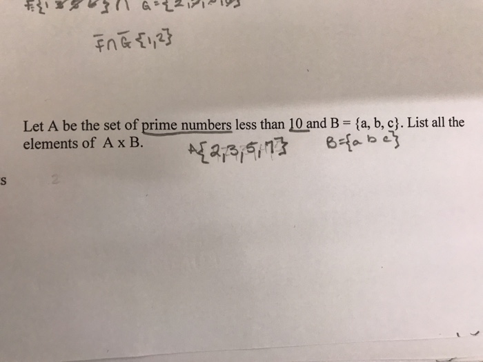 Solved Let A be the set of prime numbers less than 10 and B | Chegg.com