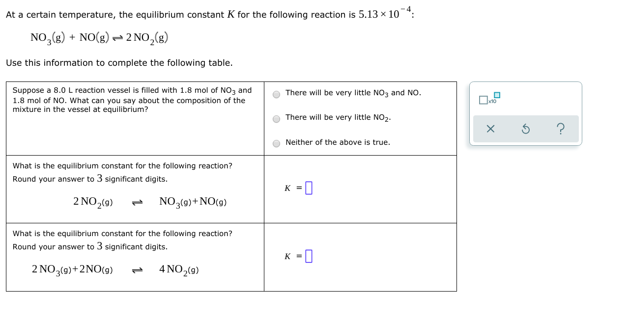 Solved At a certain temperature, the equilibrium constant K | Chegg.com