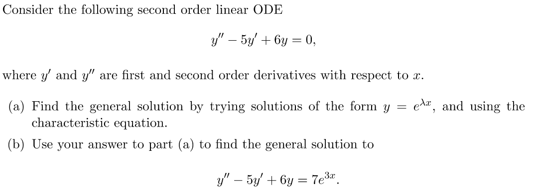 [solved] Consider The Following Second Order Linear Ode Y5