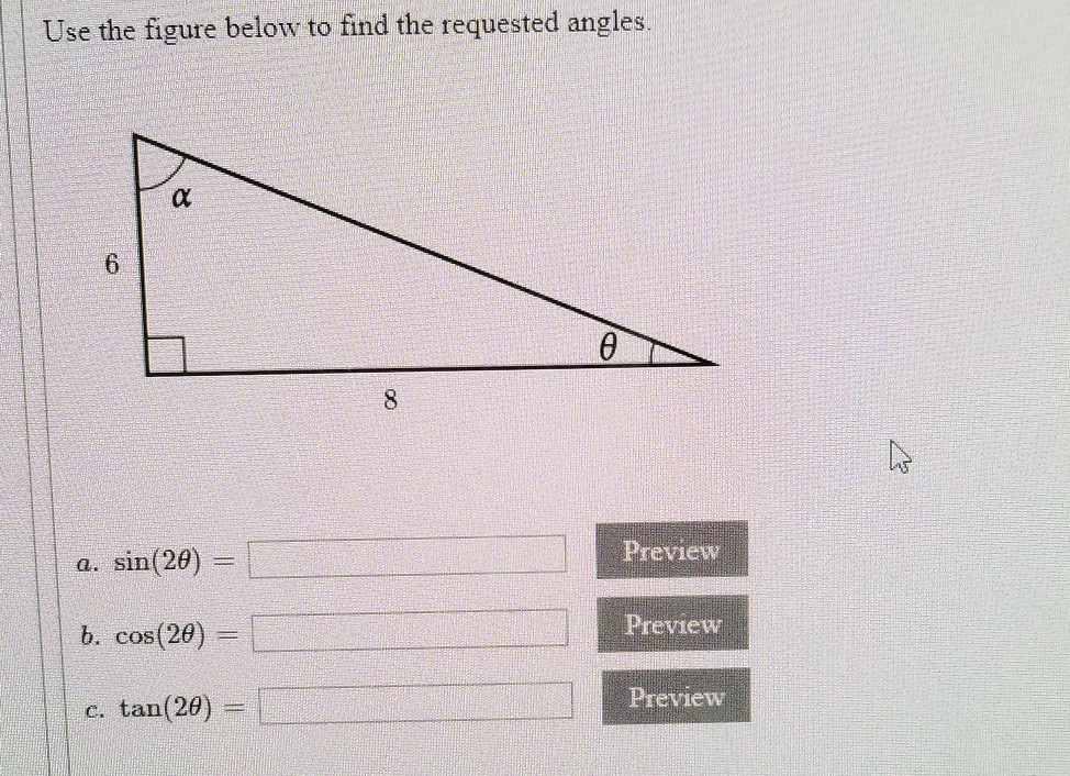 Solved Use the figure below to find the requested angles. a. | Chegg.com