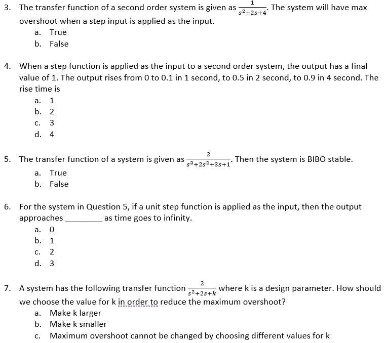 Solved 3. The transfer function of a second order system is | Chegg.com