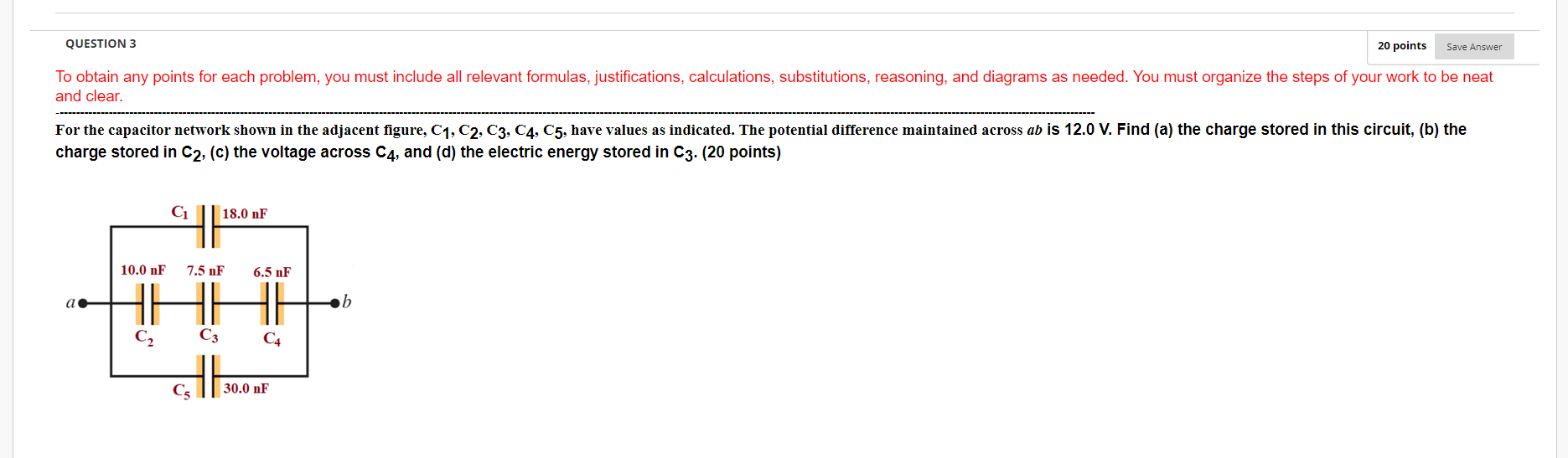 Solved and clear. charge stored in C2,(c) the voltage across | Chegg.com