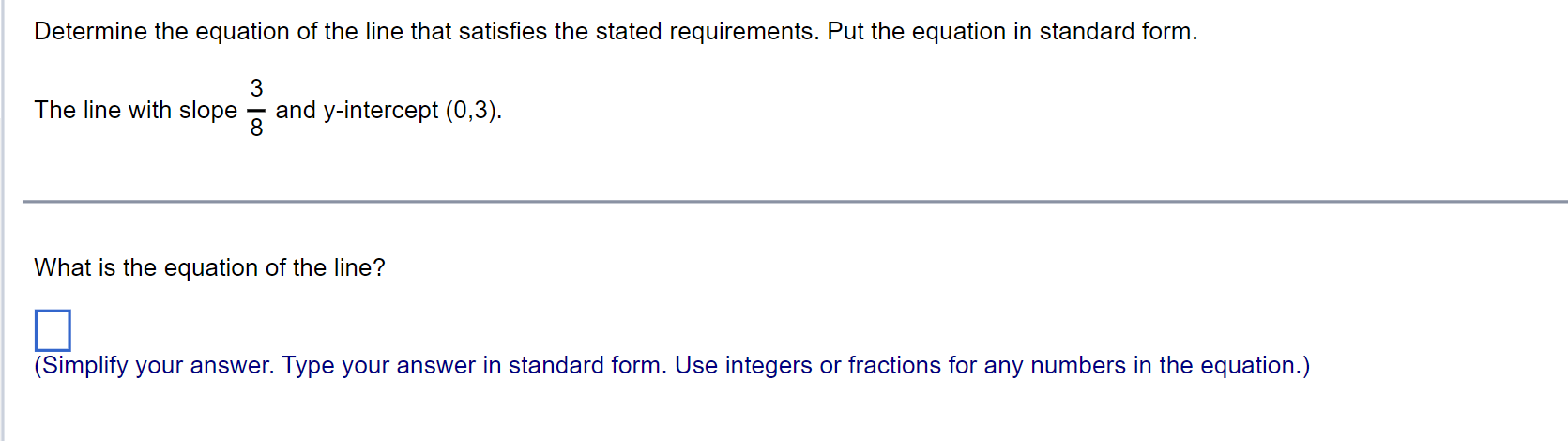 Solved Determine the equation of the line that satisfies the | Chegg.com