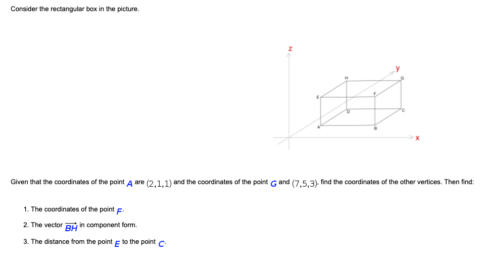 Solved Consider the rectangular box in the picture. y Given | Chegg.com