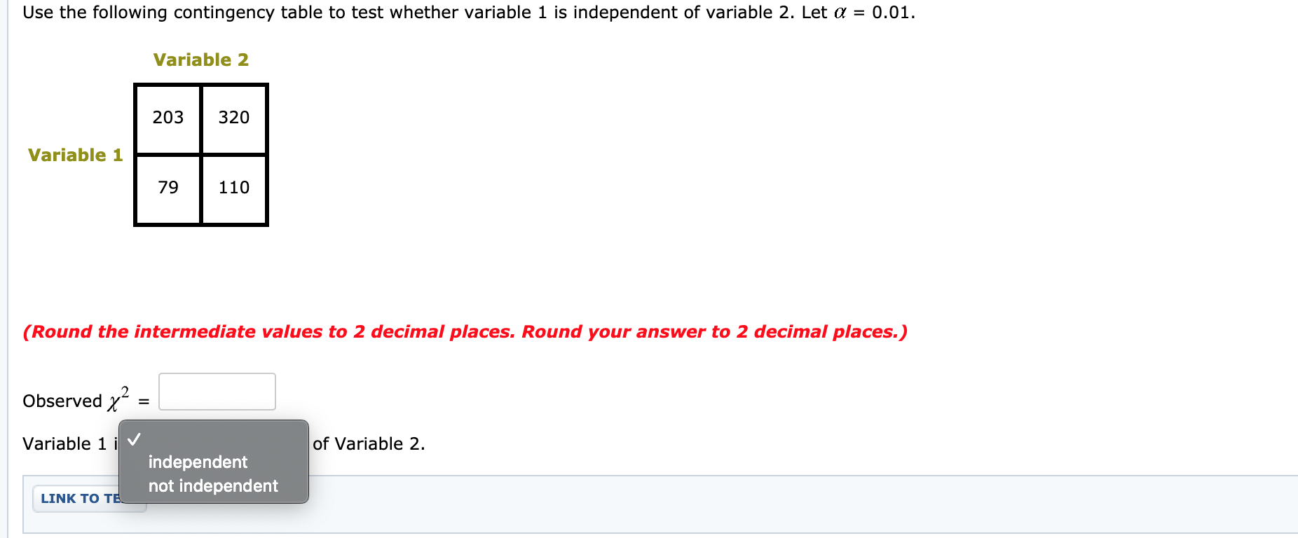 Solved Use the following contingency table to test whether | Chegg.com