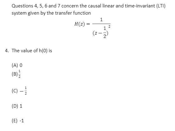 Solved Questions 4, 5, 6 and 7 concern the causal linear and | Chegg.com