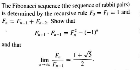 Solved The Fibonacci sequence (the sequence of rabbit pairs) | Chegg.com
