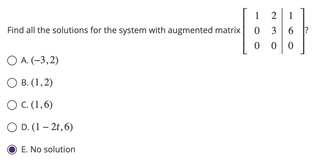Solved Find all the solutions for the system with augmented | Chegg.com