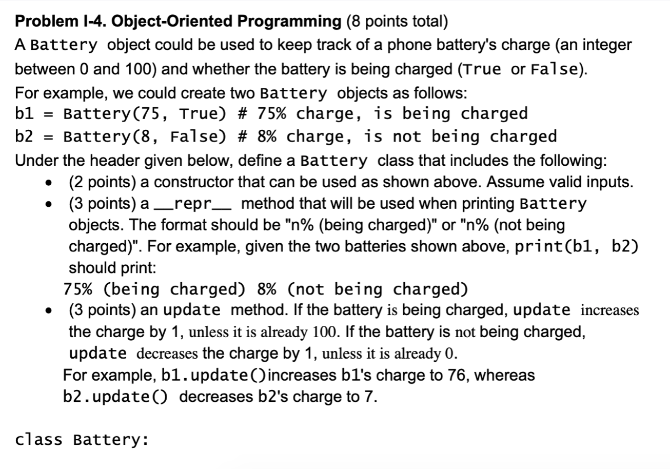 Solved b2 = . . Problem 1-4. Object-Oriented Programming (8 | Chegg.com