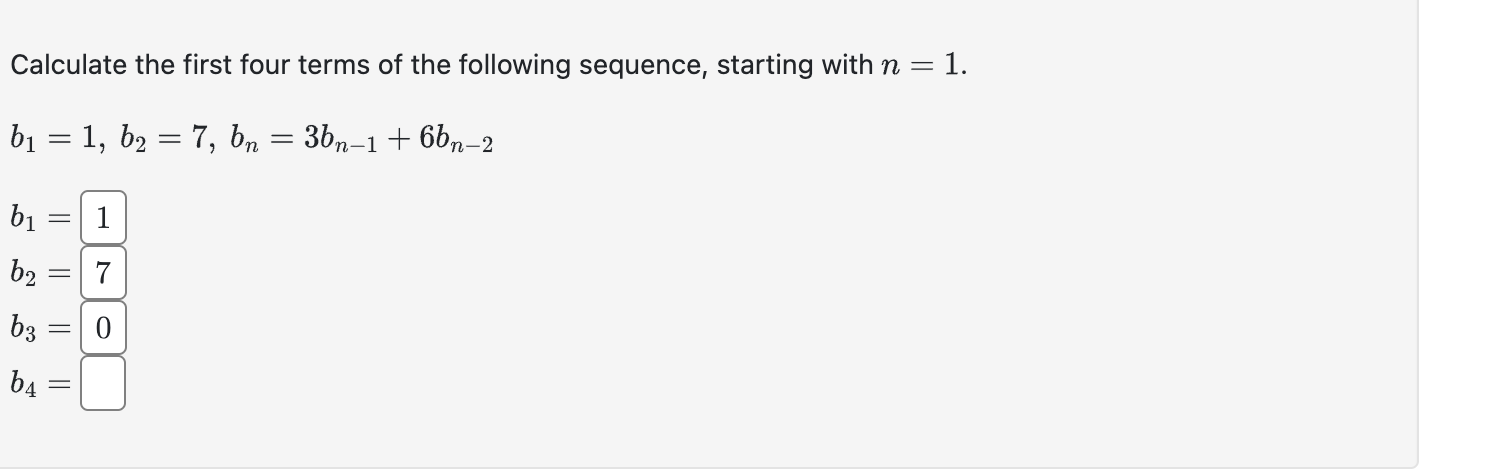 Solved Calculate the first four terms of the following | Chegg.com
