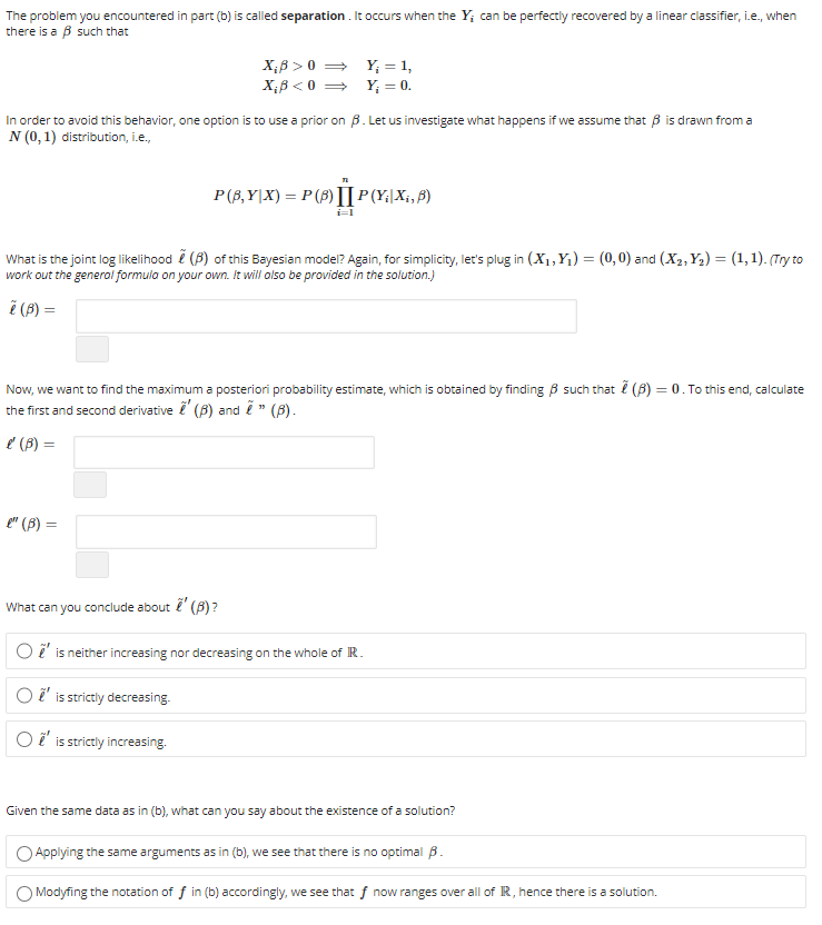 Solved We consider a 1-dimensional logistic regression | Chegg.com