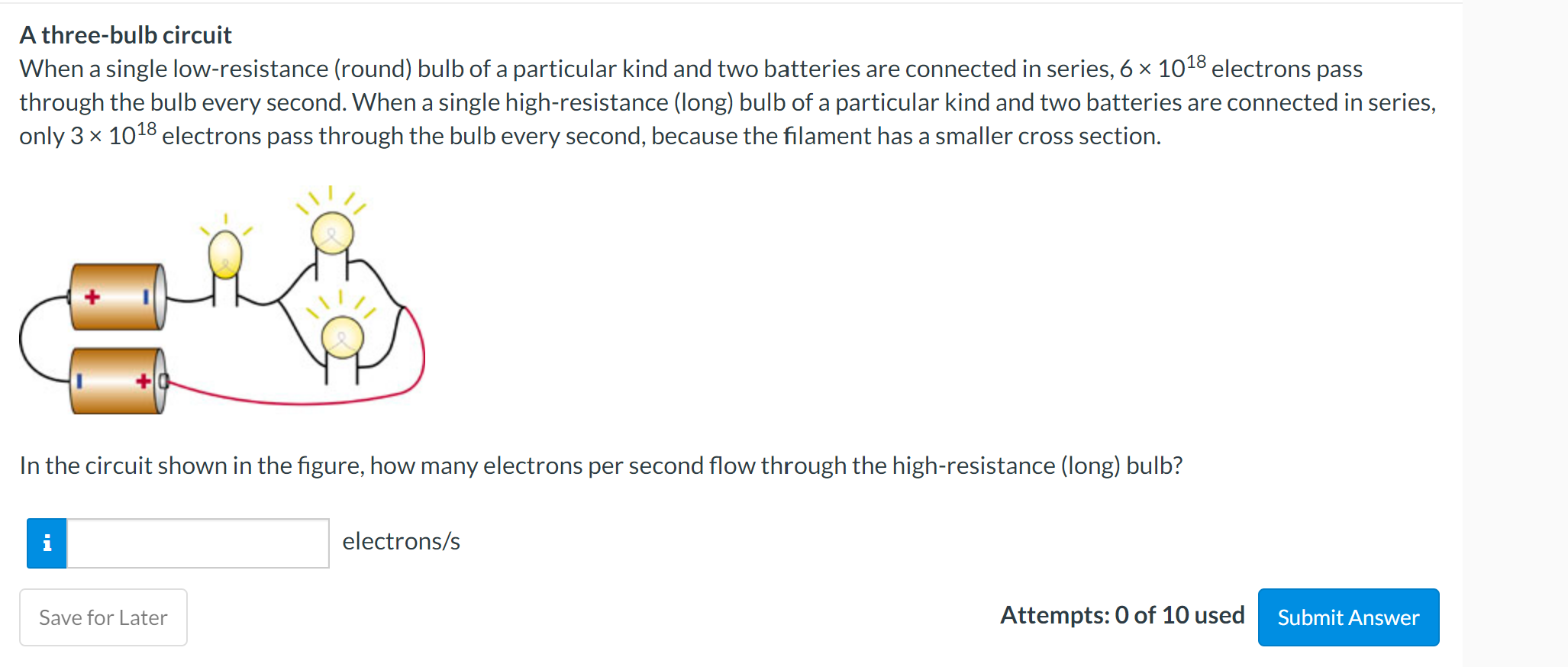 Solved A three-bulb circuit When a single low-resistance | Chegg.com