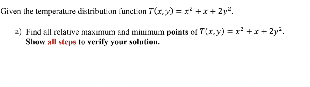 Solved Siven the temperature distribution function | Chegg.com