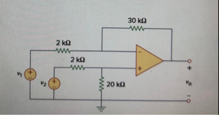 Solved Find Vo knowing that V1 = 1V and V2 = 2V | Chegg.com