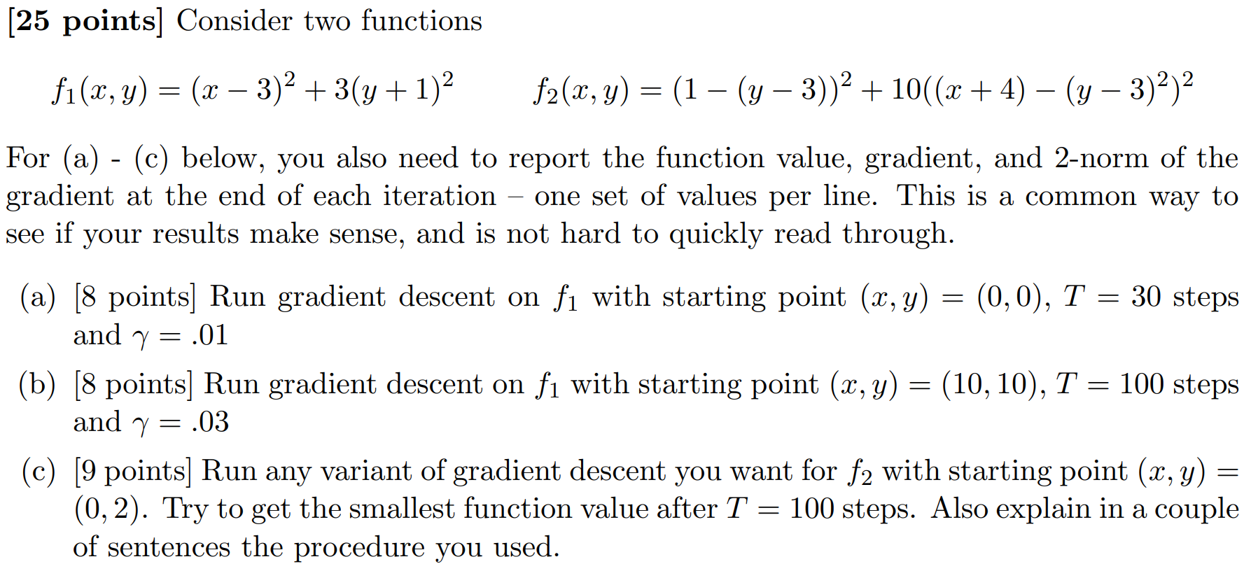 [25 points] Consider two functions | Chegg.com