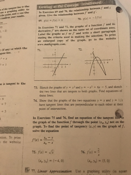 Solved o of the tangent line to the use a graphing utility | Chegg.com
